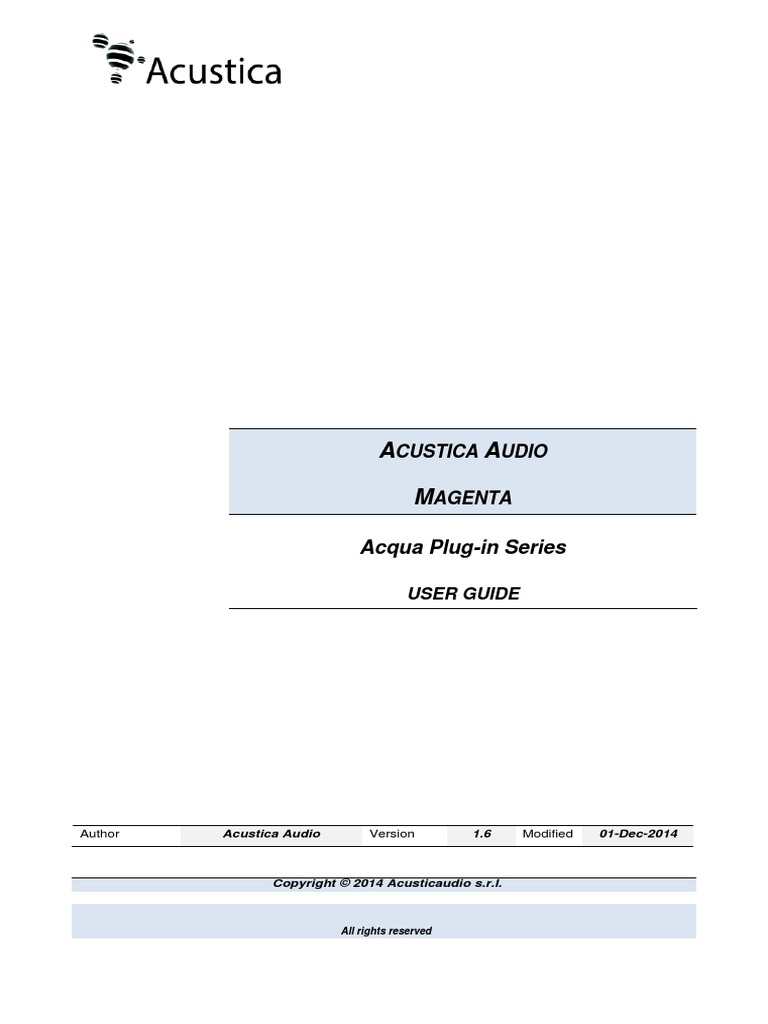 Magenta Manual | PDF | Equalization (Audio) | Bandwidth (Signal Processing)