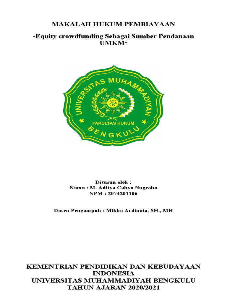 Hukum Pembiayaan M. Aditya Cahyo Nugroho | PDF