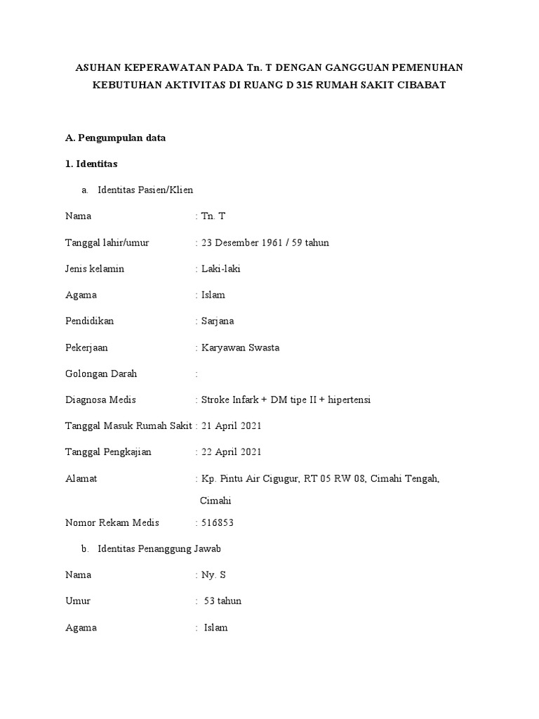 Askep Stroke Infark Fix | PDF