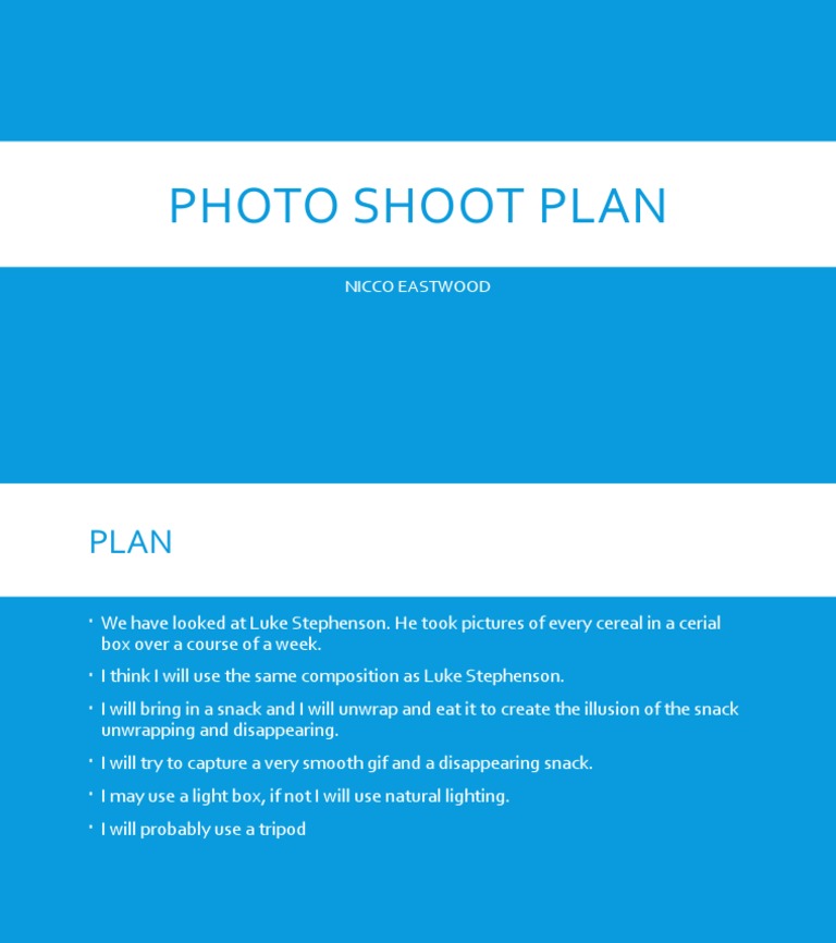 Photo Shoot Plan | PDF