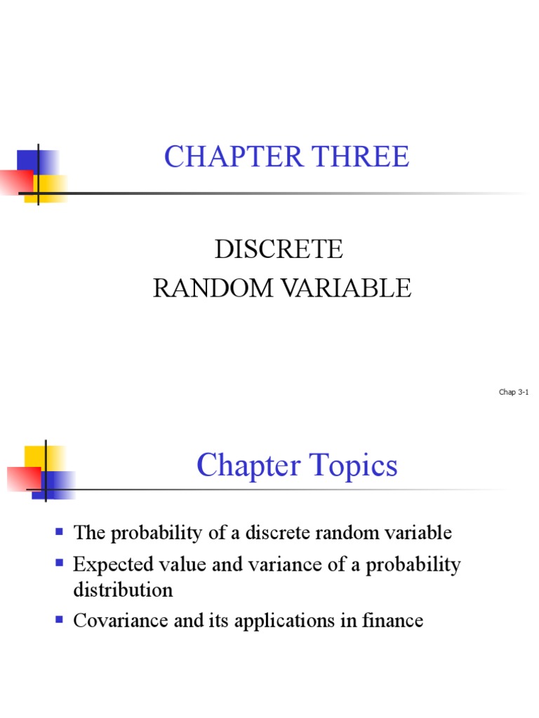 Chap03-Discrete Random Variable | PDF | Probability Distribution ...