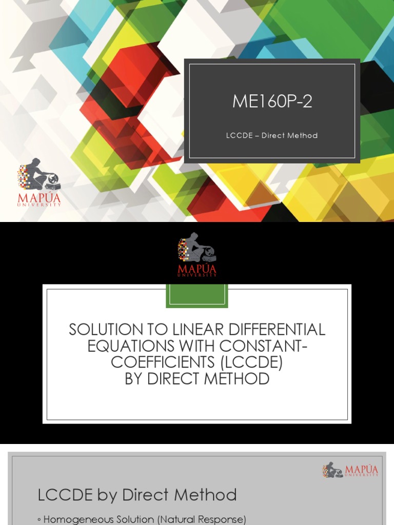 L01 LCCDE - Direct Method | PDF | Ordinary Differential Equation ...