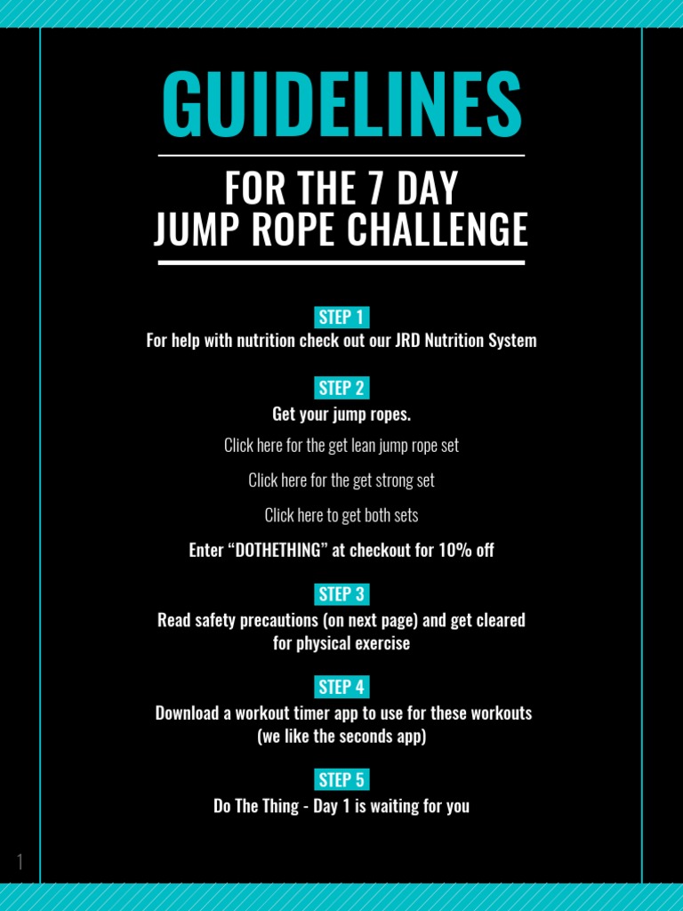 For The 7 Day Jump Rope Challenge: Guidelines | PDF | Medicine ...