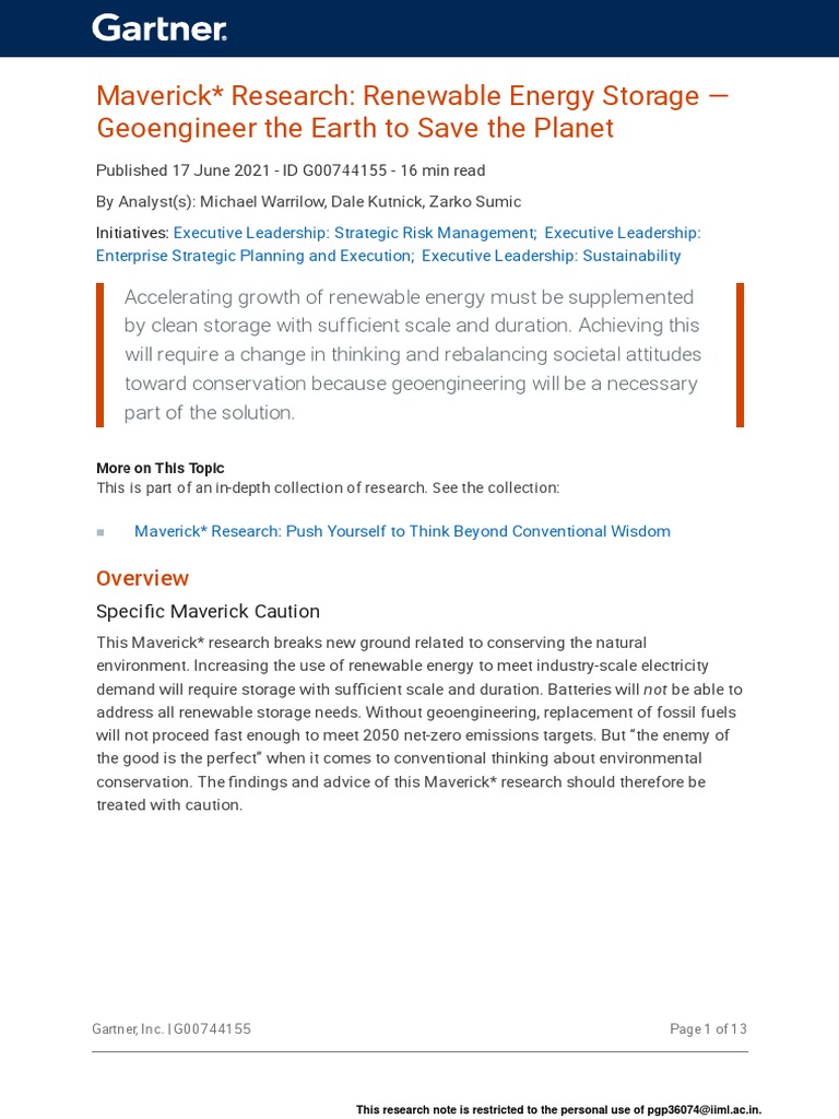 Maverick - Research 744155 NDX | PDF | Renewable Energy | Climate ...