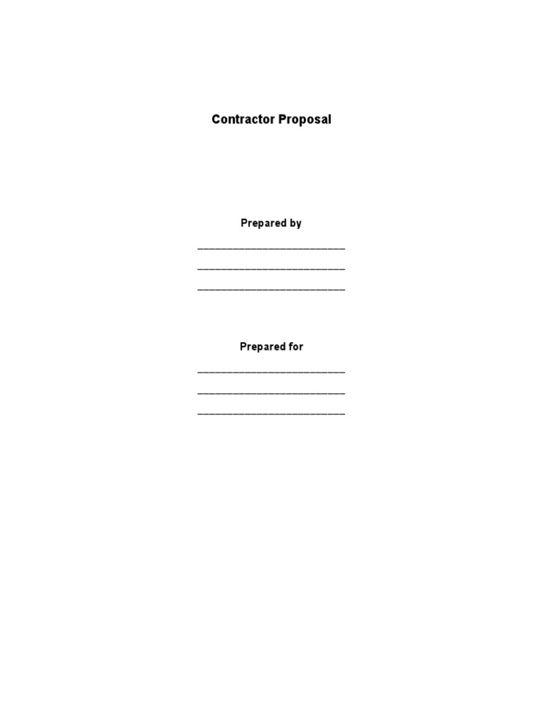 Contractor Proposal: Prepared by | PDF