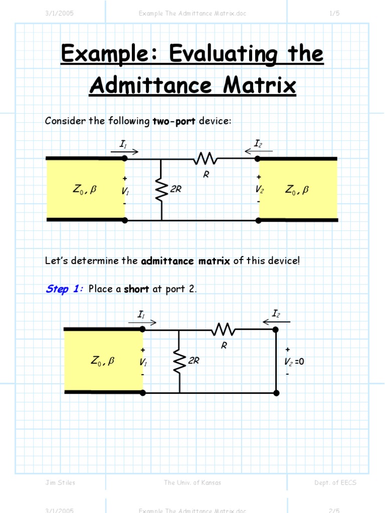 Admittance Matrix Calculation Example | PDF | Electrical Impedance ...
