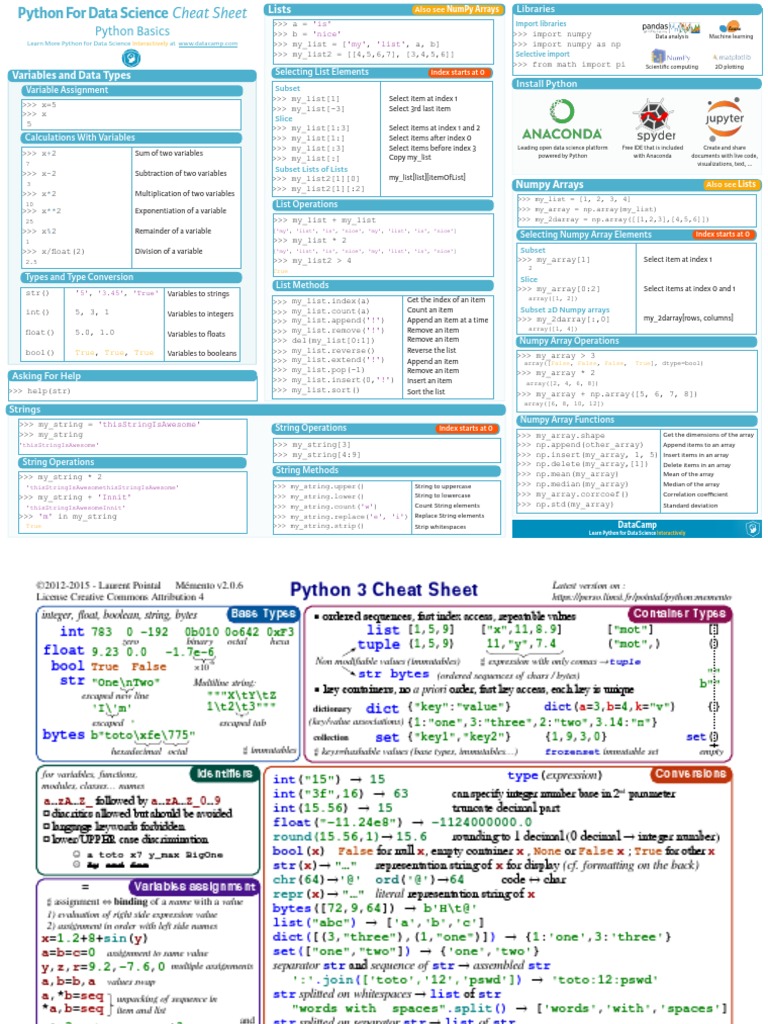 Cheat Sheet Collection | PDF | Control Flow | Array Data Type