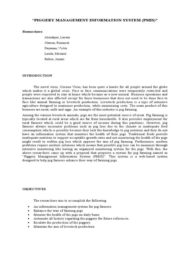 Piggery Management System Guide | PDF | Agriculture | Livestock