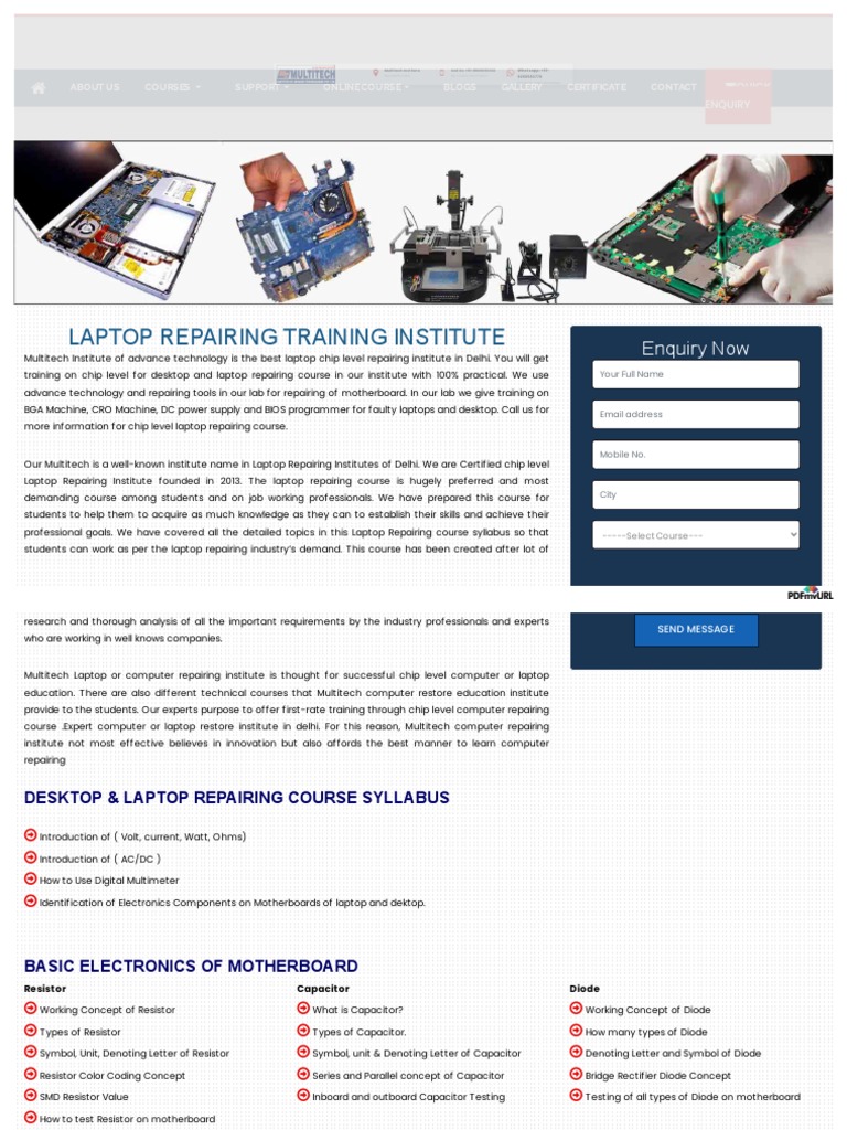 Laptop Repairing Institute - Laptop Repairing Institute in Delhi | PDF ... Laptop Repairing Institute - Laptop Repairing Institute in Delhi | PDF ...
