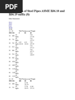 Pipe Schedule Chart ASME B36.10 | PDF | Mechanical Engineering | Plumbing