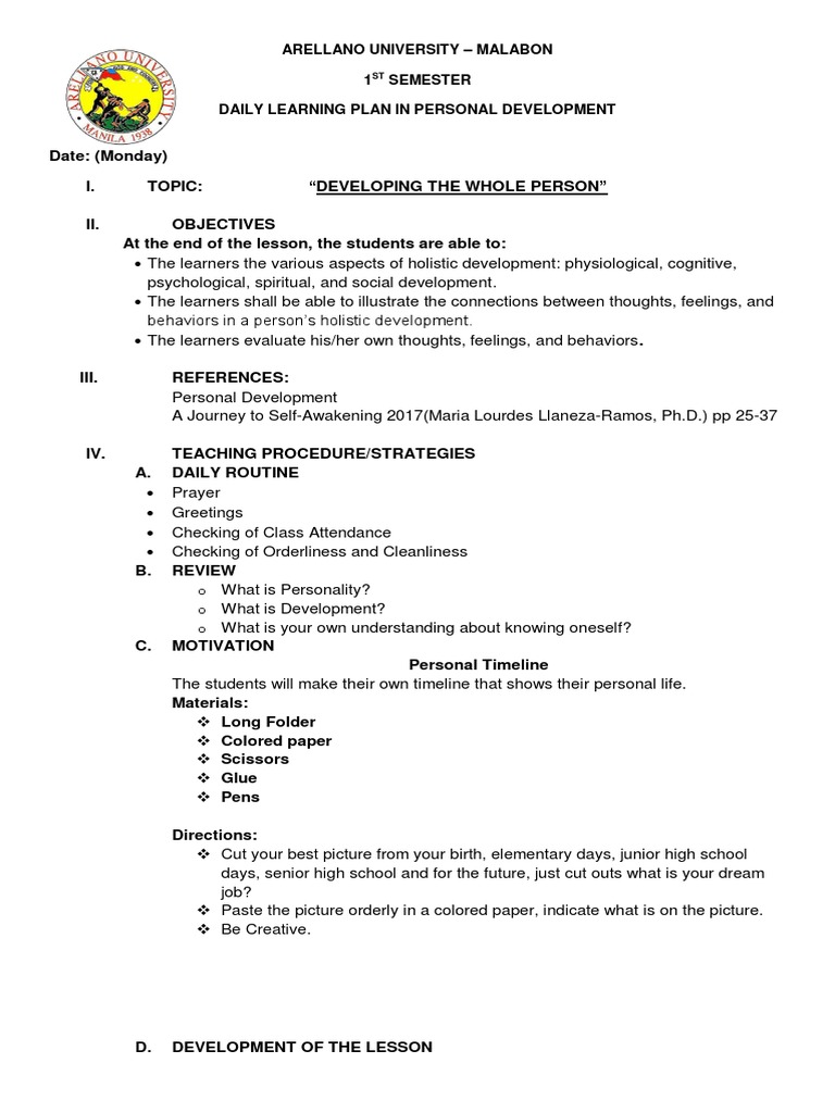 Personal Development (1st Sem) | PDF | Developmental Psychology ...