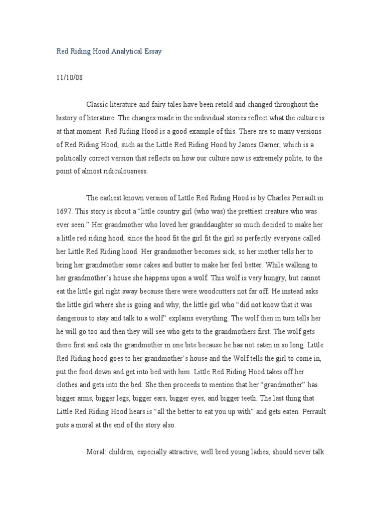 Analyzing "Little Red Riding Hood" Themes | PDF | Little Red Riding Hood