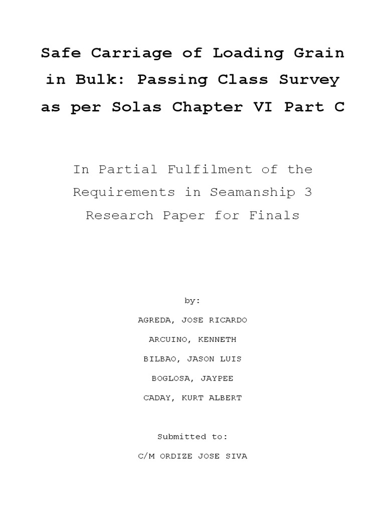 Seamanship 3 Research Paper Finals | PDF | Tonnage | Shipping