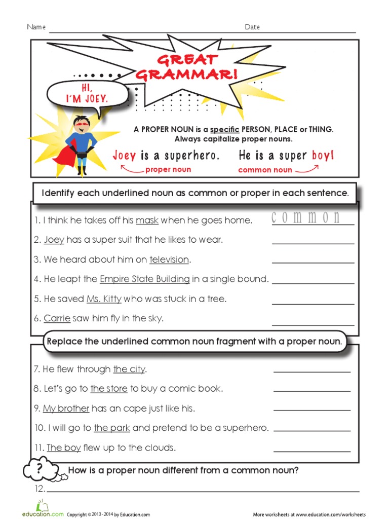 Great Grammar Common Proper Names | PDF