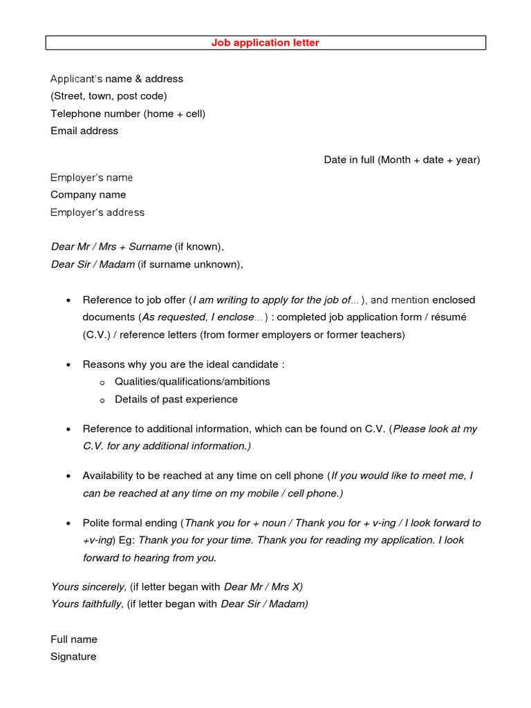 8-Cover Letter (Sentences) | PDF