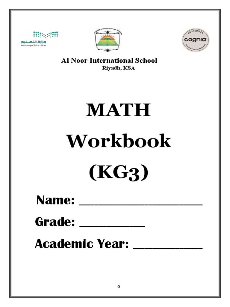 KG3 Math Workbook: Patterns & Time | PDF | Clock