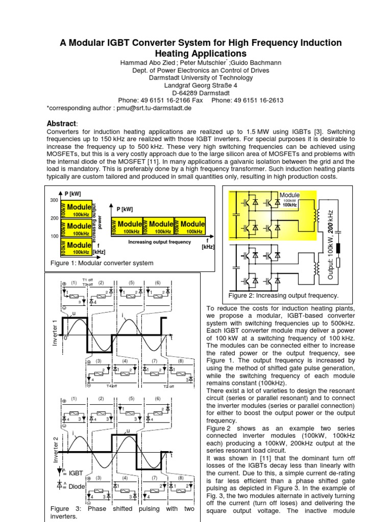 A Modular IGBT Converter System For High Frequency Induction Heating ...