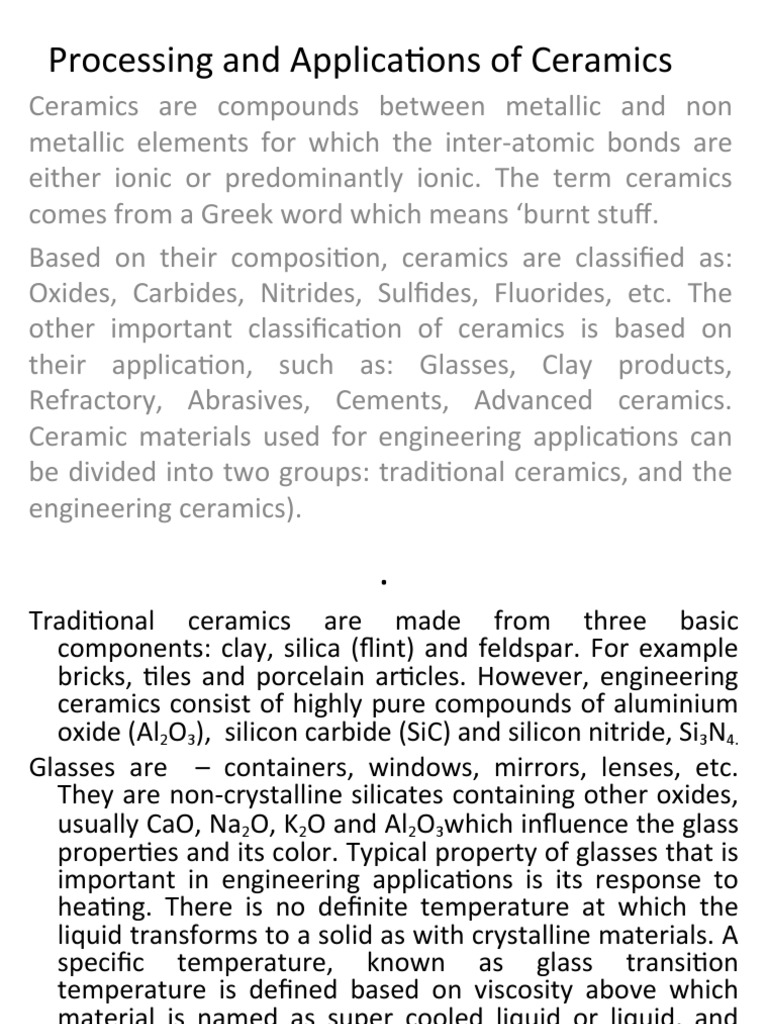 Ceramic Engineering Essentials | PDF | Ceramics | Sintering