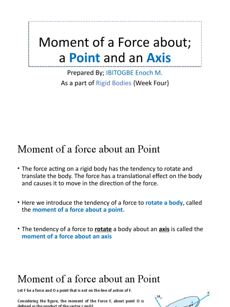 Moment of A Force About A Point | PDF | Euclidean Vector | Cartesian ...