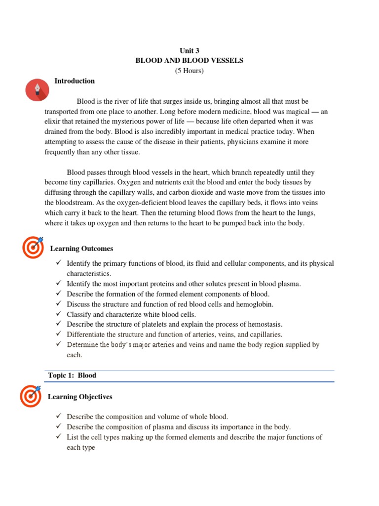 Blood and Blood Vessels Module 3 | PDF | Vein | Artery