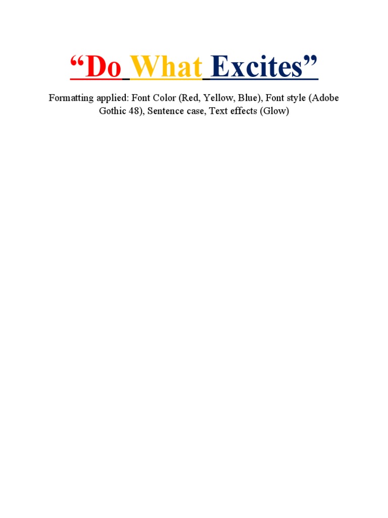 Do What Excites | PDF