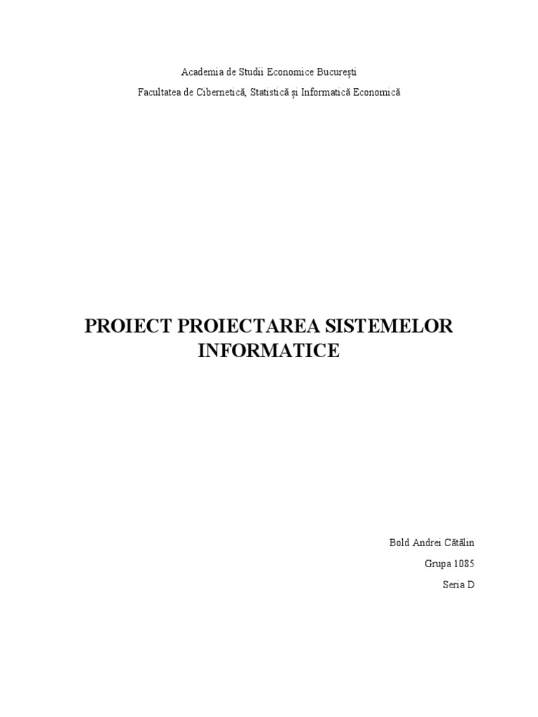 Documentatie Proiect PSI | PDF
