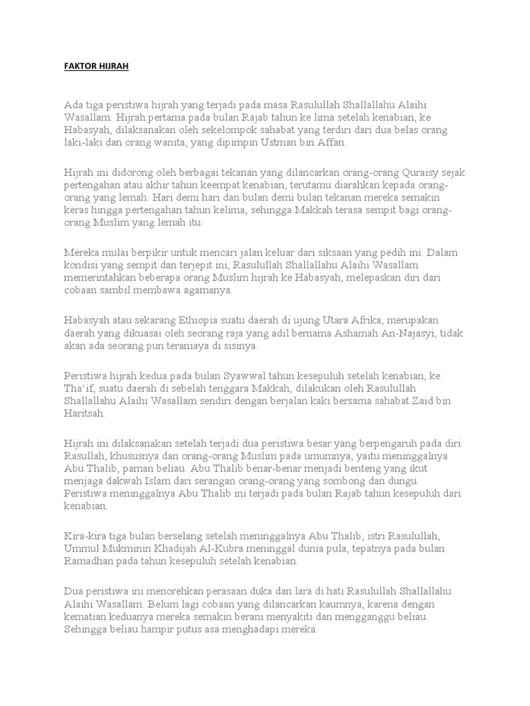Faktor Hijrah | PDF