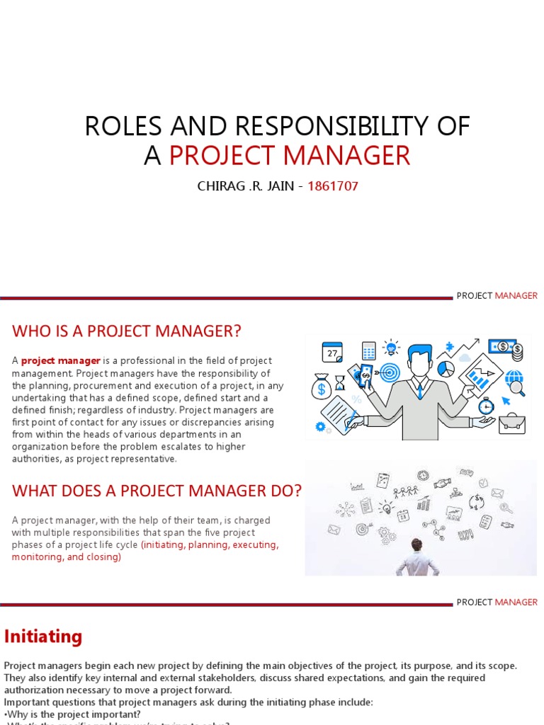 Roles and Responsibility of A Project Manager | PDF | Project ...
