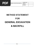 Method Statement For Excavation & Backfilling and Compaction Works, Rev ...