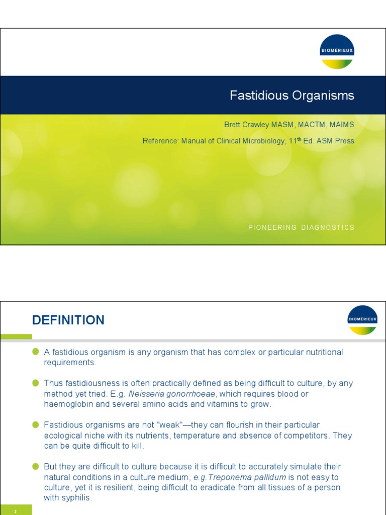 Fastidious Organisms: Brett Crawley MASM, MACTM, MAIMS Reference ...