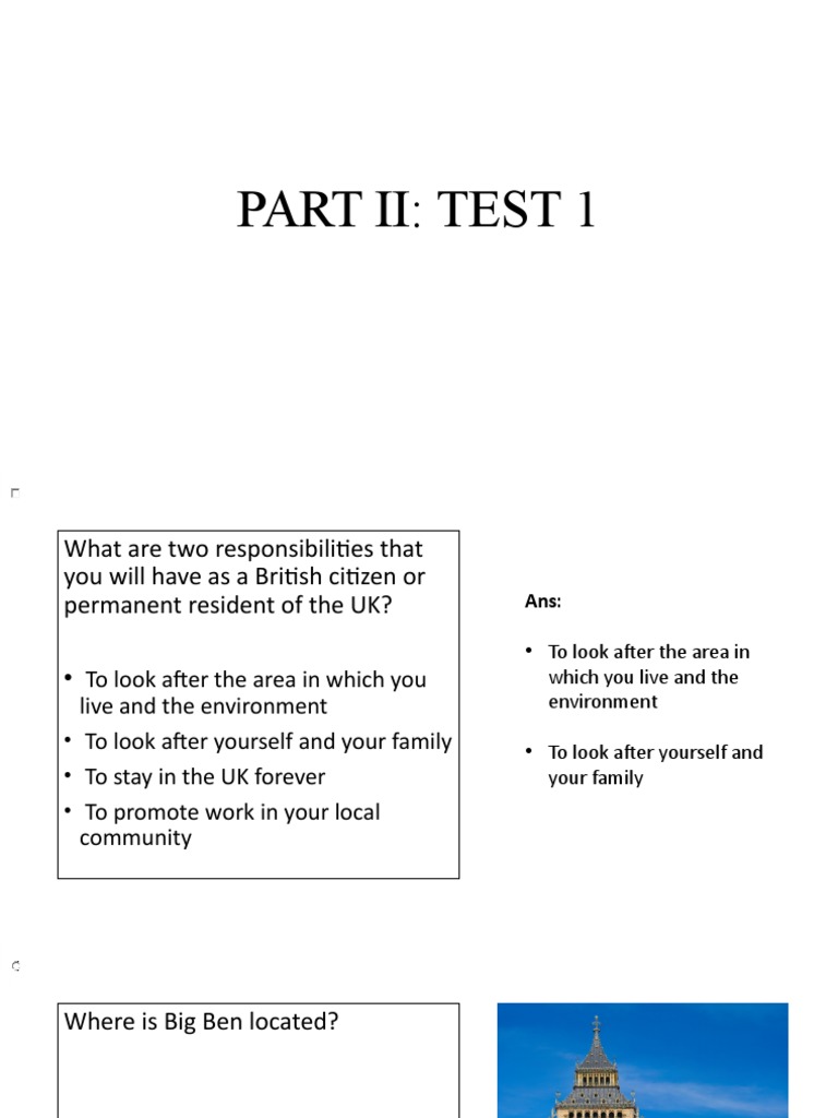 British Citizenship Test Practice Questions | PDF | United Kingdom ...