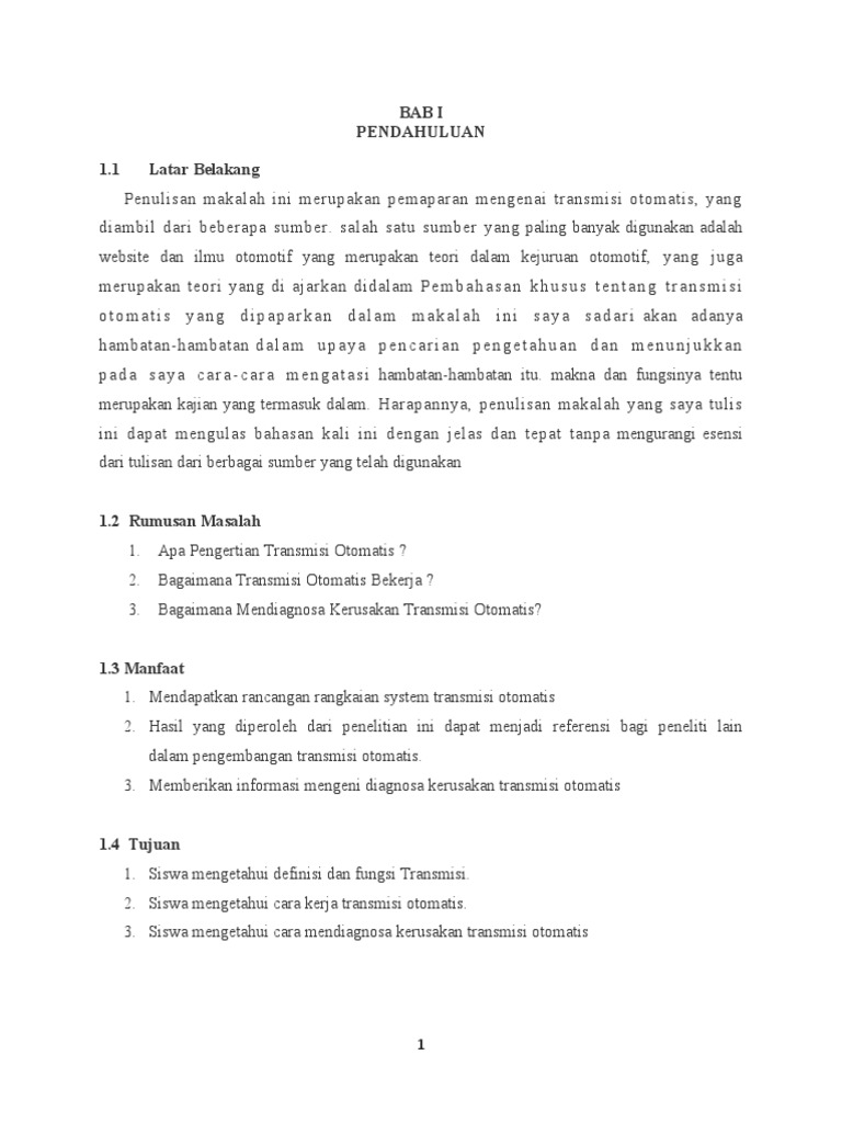 Makalah Transmisi Otomatis | PDF