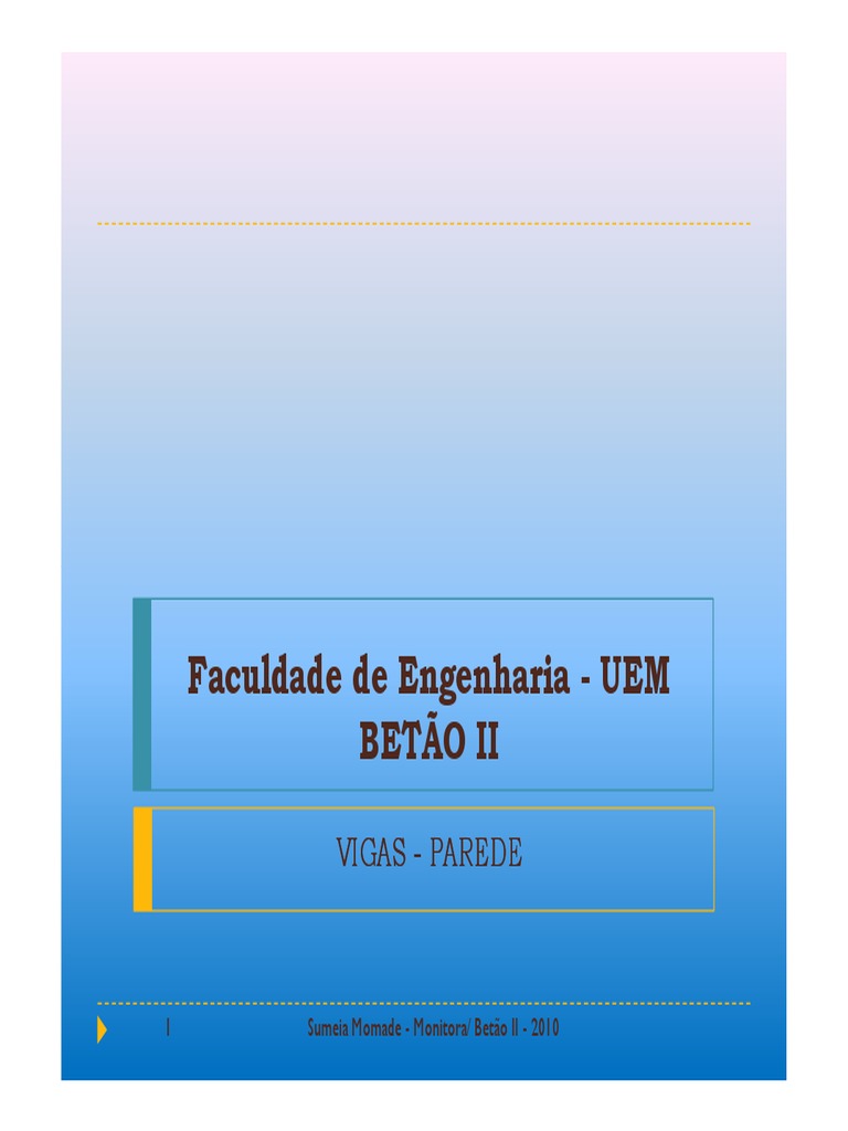 Vigas Parede: Dimensionamento e Armaduras | PDF | Viga
