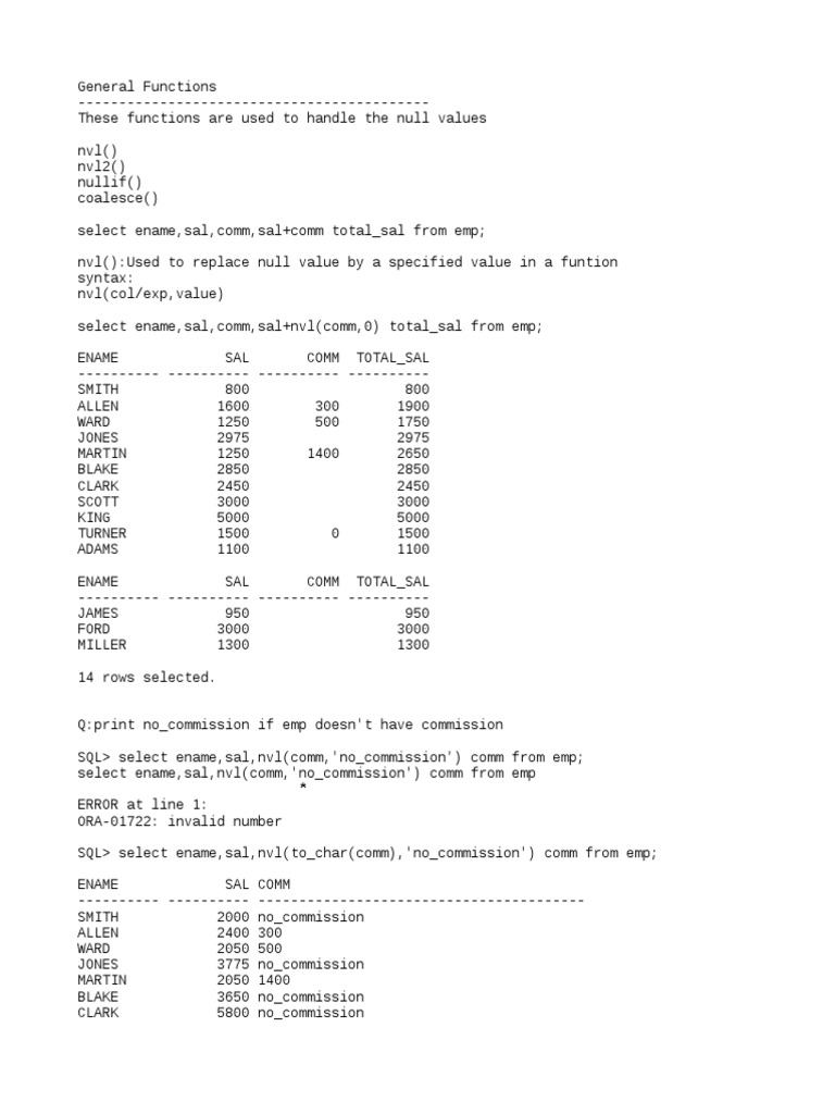 A Comprehensive Guide To Handling Null Values And Conditional Expressions In Sql Pdf
