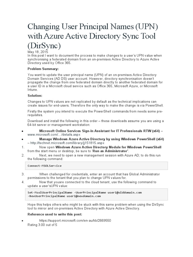 Changing User Principal Names | PDF