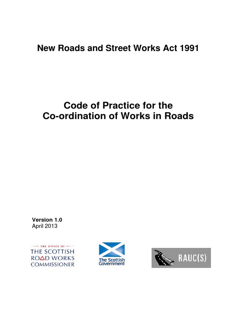 Final Code of Practice For The Co-Ordination of Works in Roads - 03. ...
