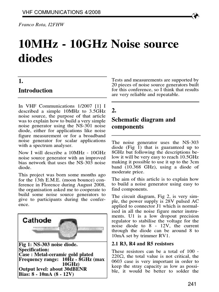 10MHz-10GHz Noise Source Guide | PDF | Amplifier | Capacitor