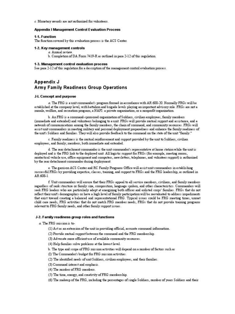 AR608-1 Appendix J-Army Family Readiness Group Operations[1 ...