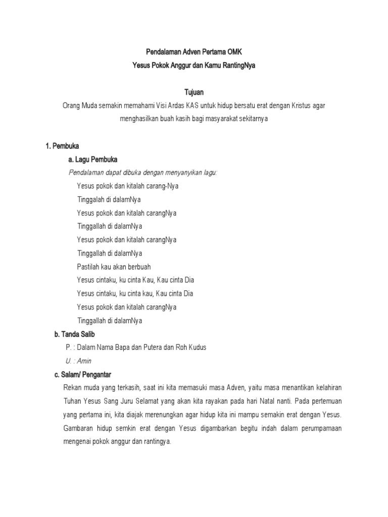 Bahan Adven Omk | PDF