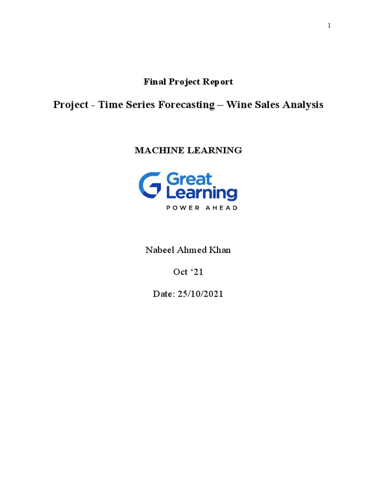 Time Series Forecasting - Project Report | PDF | Time Series | Forecasting