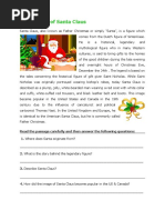 The History of Santa Claus: Read The Passage Carefully and Then Answer ...