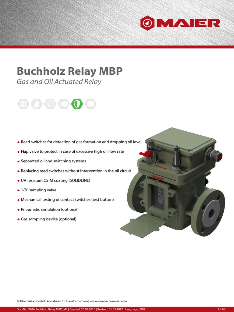 Brochure Buchholz Relais MBP - Eng | PDF | Switch | Relay