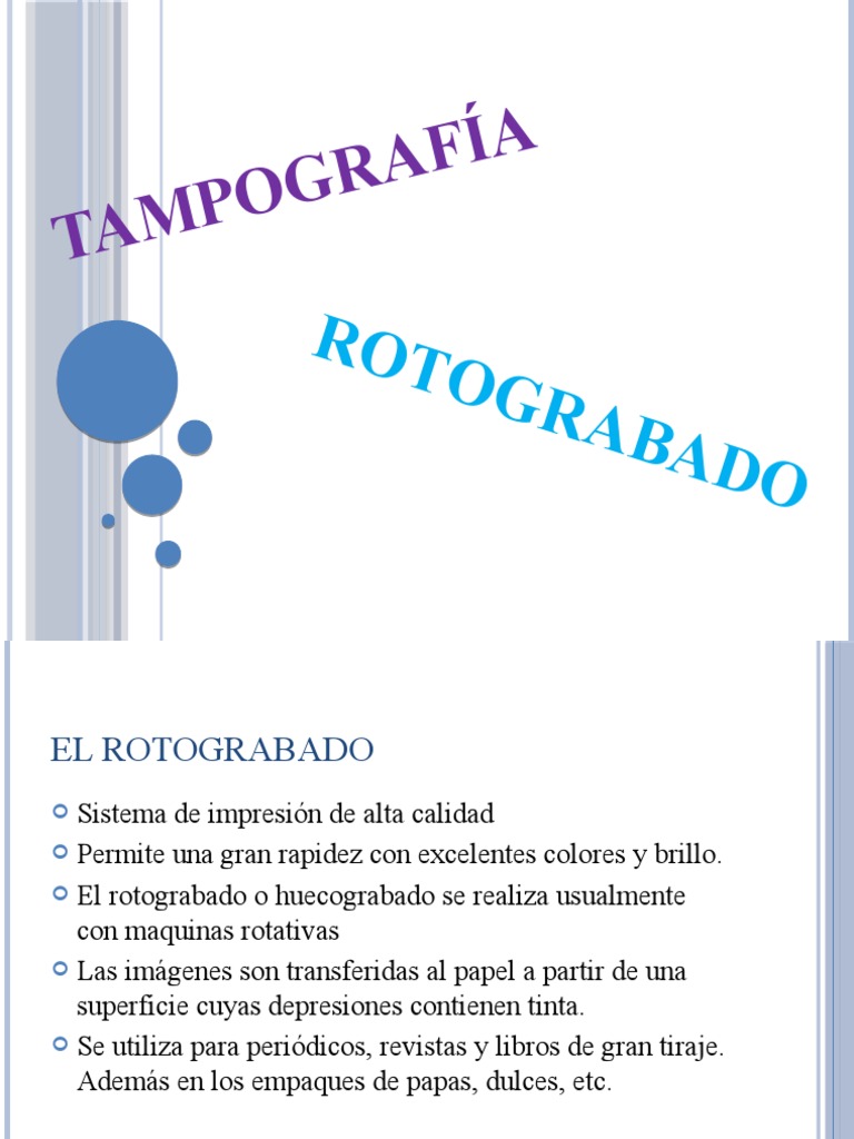 Introducción al Rotograbado y Tampografía | PDF | Procesos industriales ...