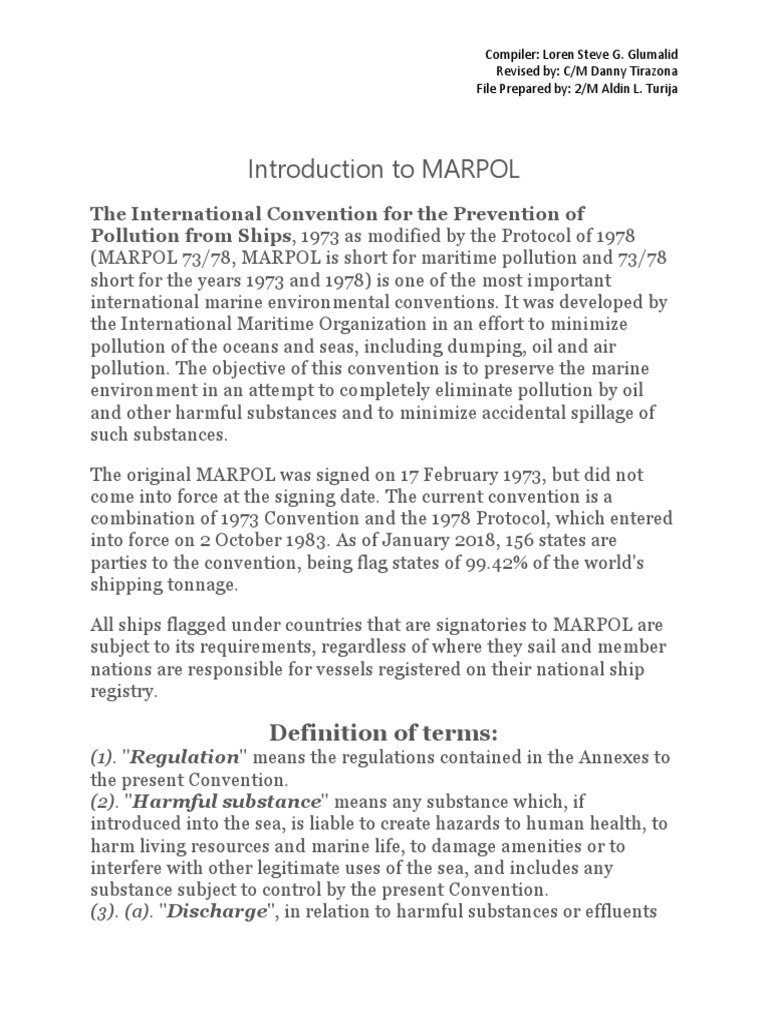 An Introduction to MARPOL: The International Convention for the ...