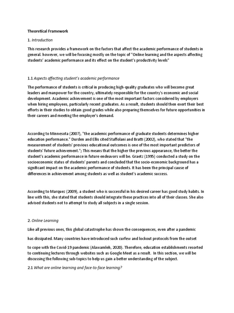 Theoretical Framework | PDF | Educational Technology | Learning