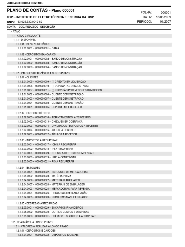 Plano de Contas | PDF | Contabilidad | Activo fijo