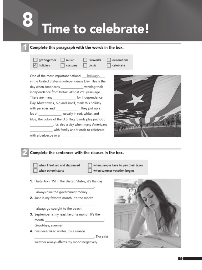 Interchange 5e Level 2 Workbook Unit 8 | PDF | Observances | Holidays