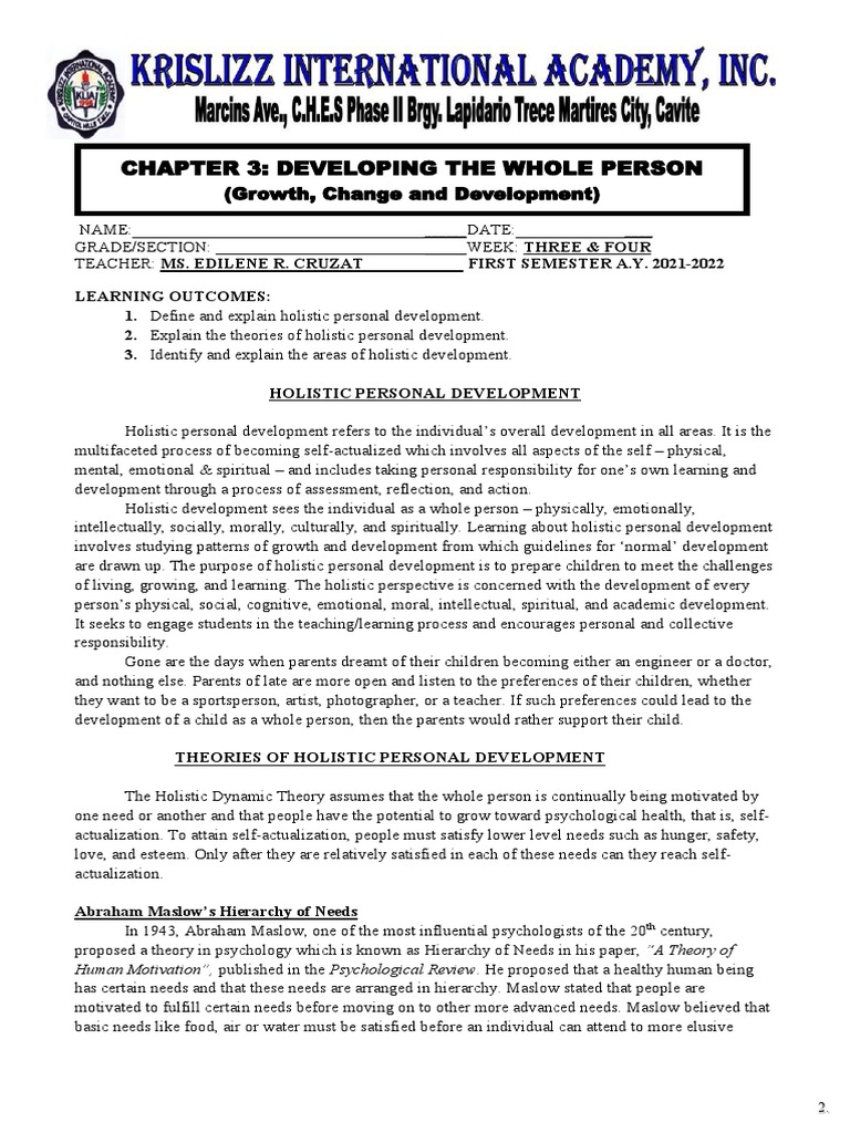 Personal Development Week 3-4 | PDF | Id | Adolescence