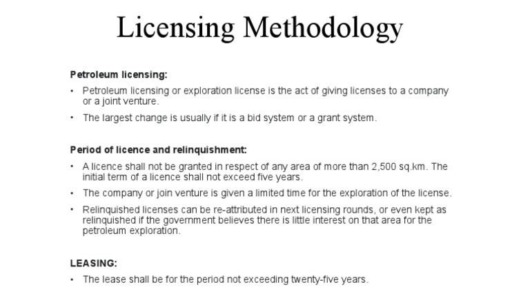 Licensing and Leasing Procedures for Petroleum Exploration: Key Terms ...