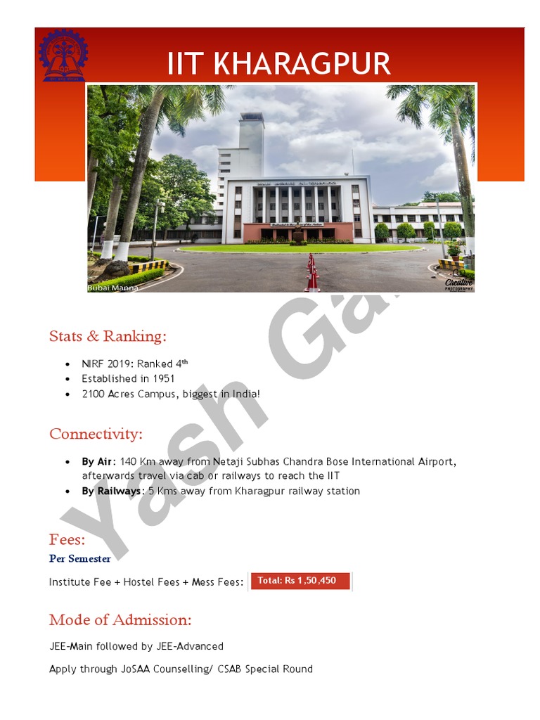 Iit Kharagpur: Stats & Ranking | PDF | Engineering